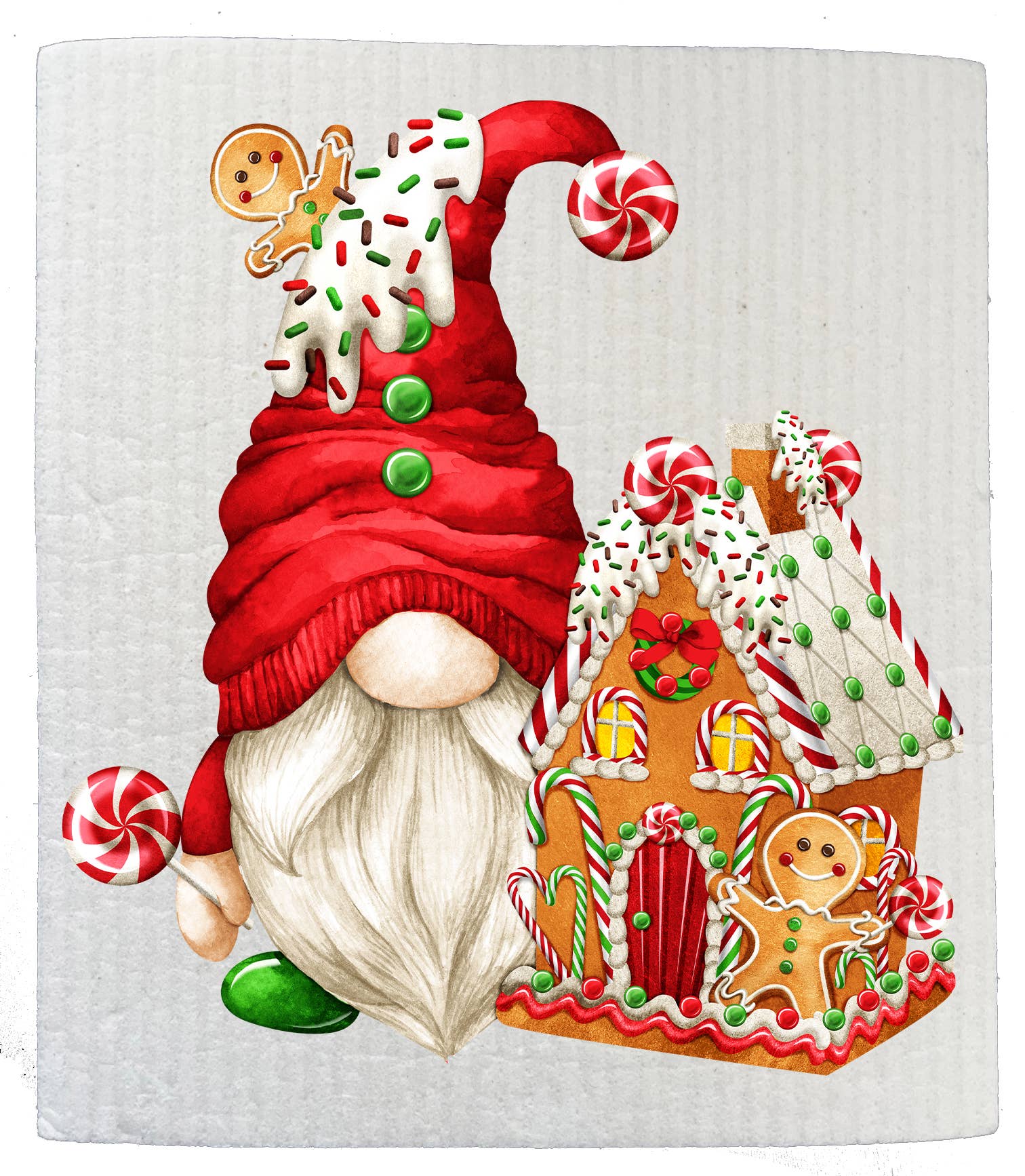 Swedish Dish Cloth | Christmas Gnome Gingerbread House Kitchen – The ...