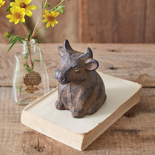 Rustic Mini Tabletop Bull – The Mirrored Past
