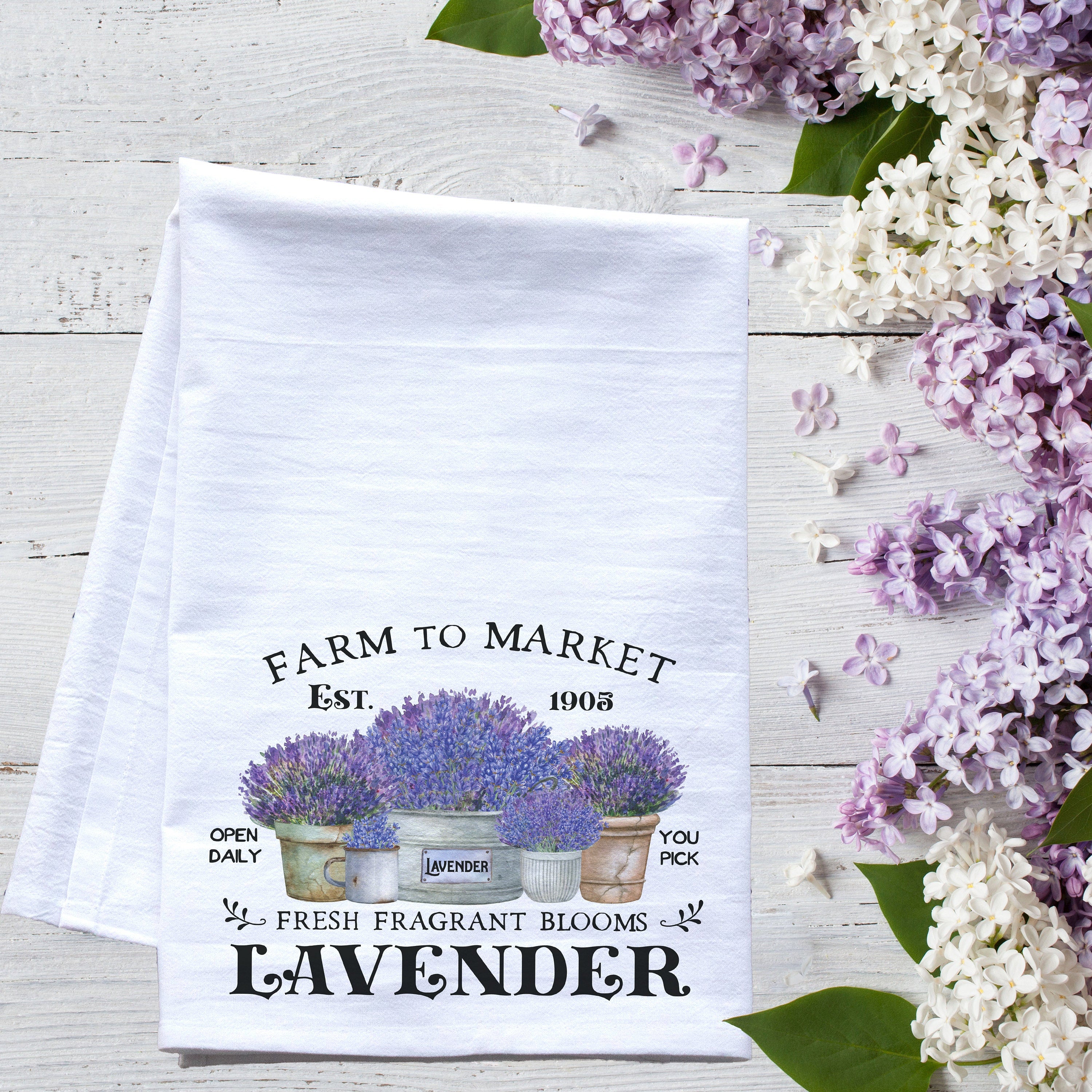 Fresh Lavender Farm Style Flour Sack Tea Towel – The Mirrored Past